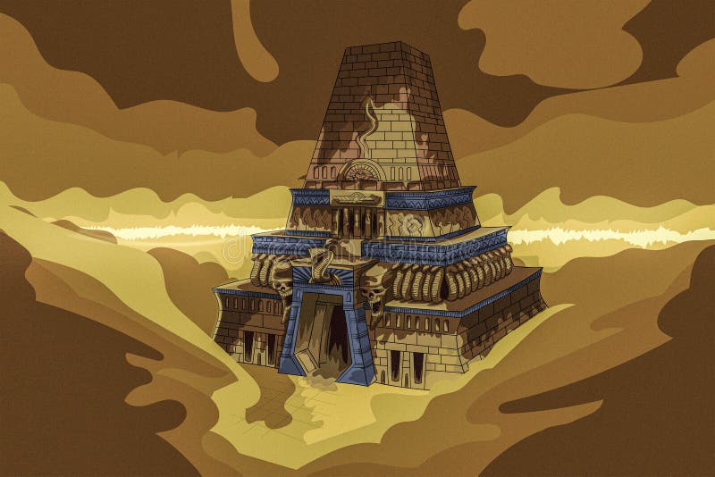 Pyramid of Evil on Sandstorm Stock Illustration - Illustration of ...