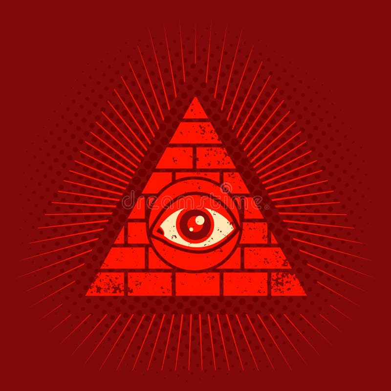 Eye Pyramid Black stock illustration. Illustration of magic - 62302622