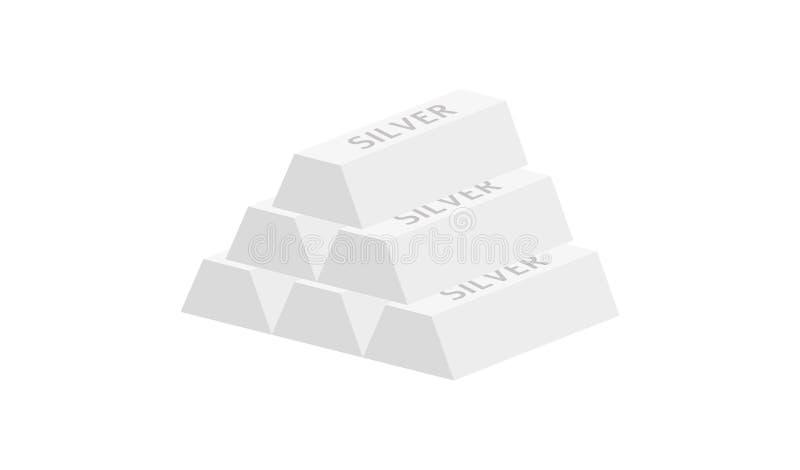 Pyramid of silver ingots stock vector. Illustration of market - 100485965