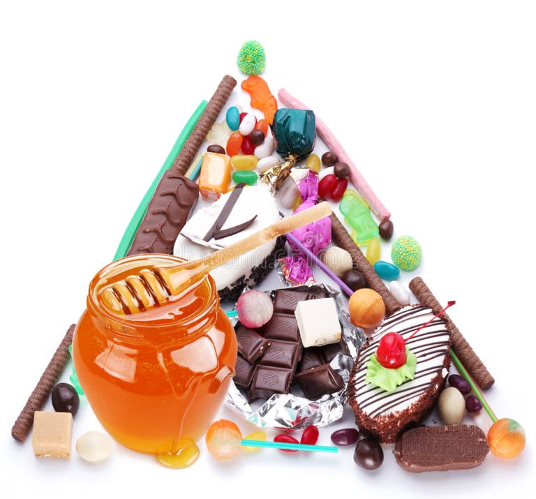 Pyramid in the Form of Sweets. Stock Image - Image of honey, collection ...