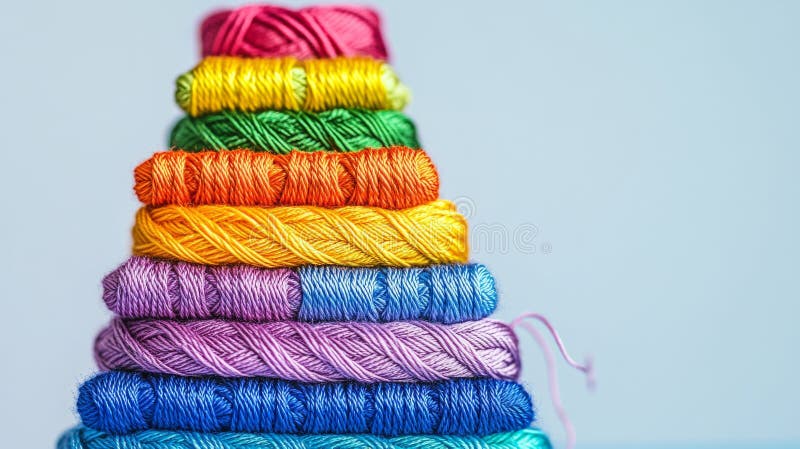 A Pyramid Formation is Created by Stacking Sewing Threads that are ...