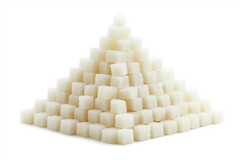 A Pyramid Formation Created with Sugar Cubes Standing on a Plain White ...