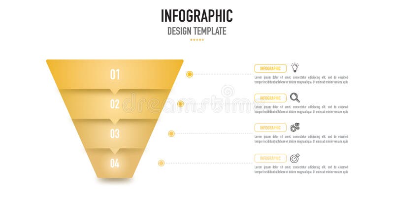 Funnel or Pyramid Mind Map Infographic for Business Presentation Stock ...