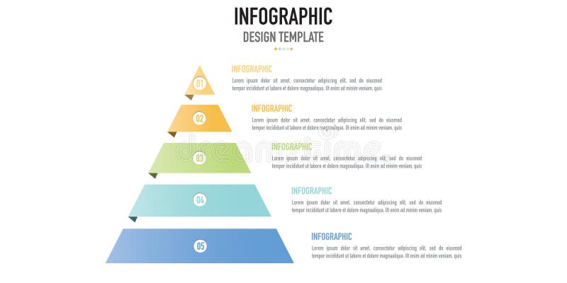 Pyramid Paper Origami Infographic for Business Presentation Stock ...