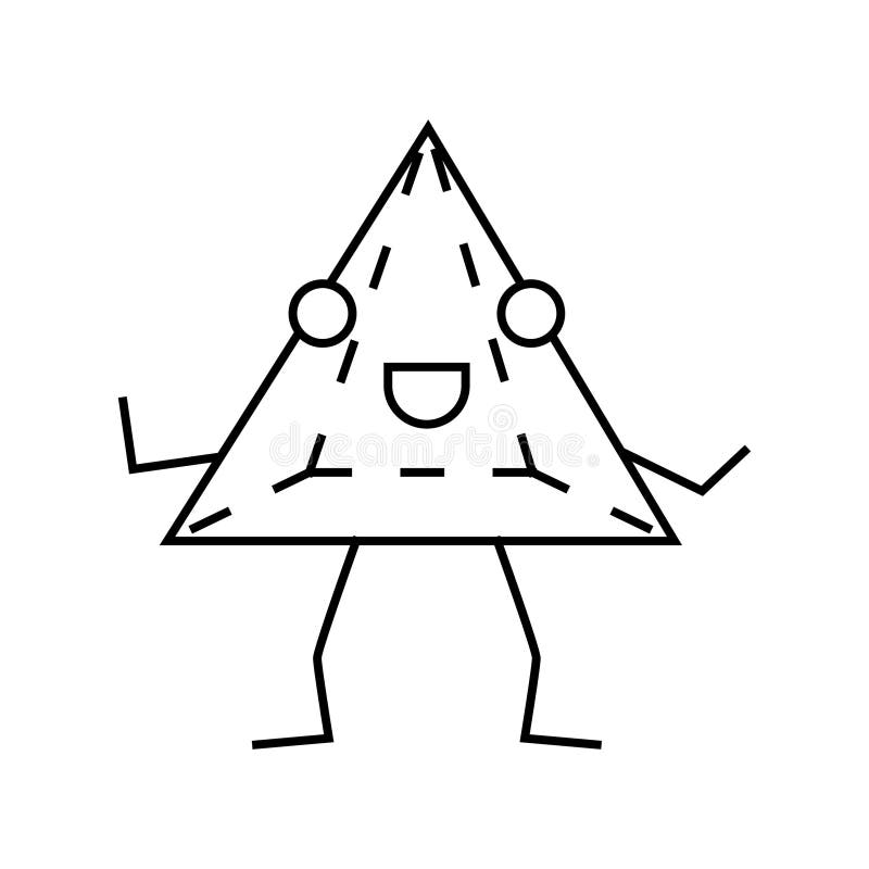 Pyramid Geometric Shape Character Line Icon Vector Illustration Stock ...