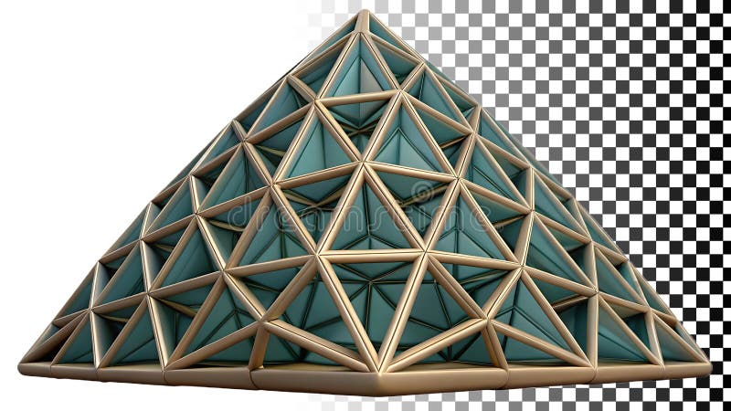 Pyramid Geometric Structure, 3D Shape, Modern Architecture Element Png ...