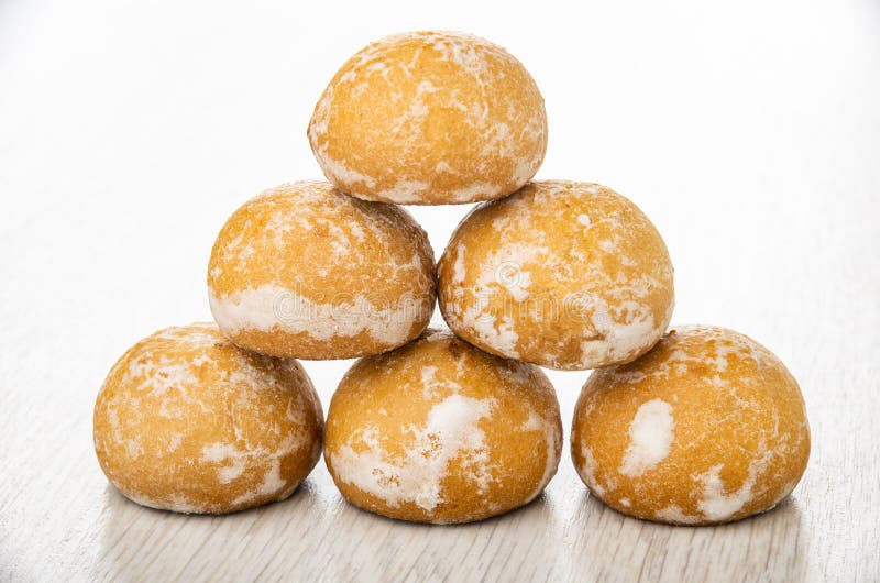 Pyramid from Gingerbread Cookies on Table Stock Image - Image of table ...