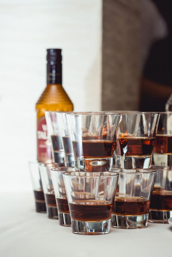 Pyramid of Glasses of Alcohol Made in a Pyramid for Event Party or ...