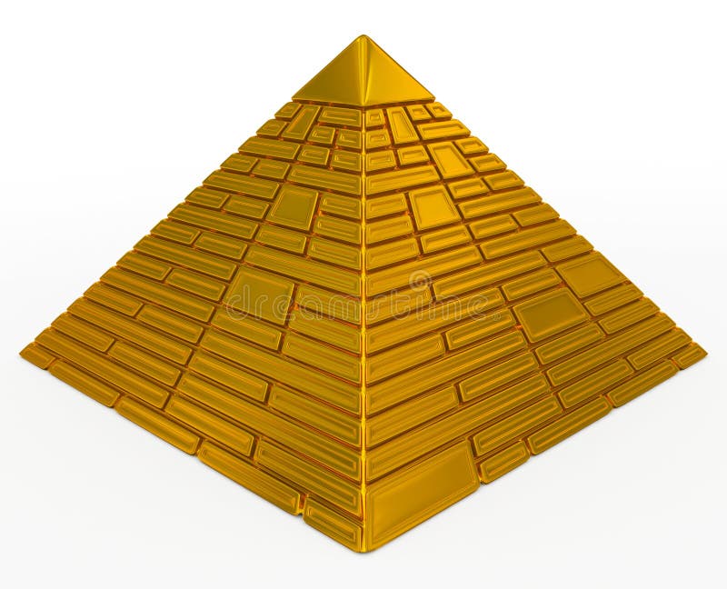 Golden pyramid stock vector. Illustration of gold, money - 33726236