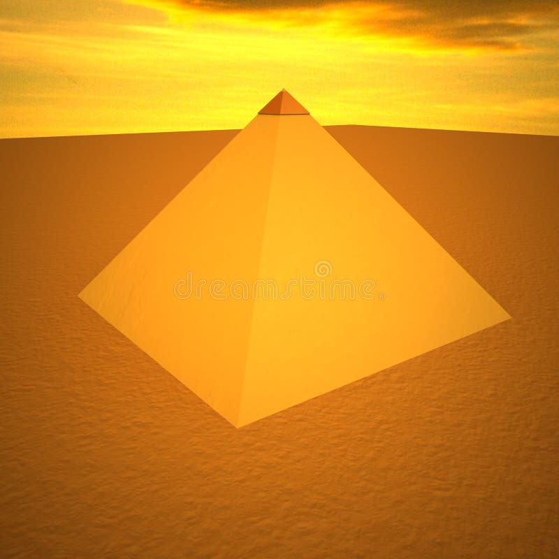 Pyramid with golden top stock illustration. Illustration of ...