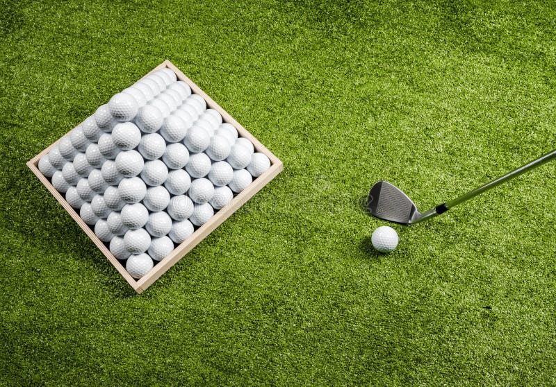 Golf Training in the Driving Range Stock Photo - Image of field, active ...