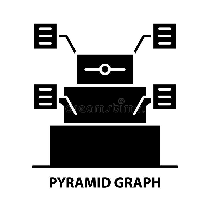 Pyramid Graph Icon, Black Vector Sign with Editable Strokes, Concept ...