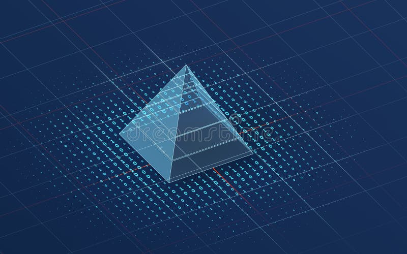 Pyramid Graphics and Data Analysis, 3d Rendering Stock Illustration ...