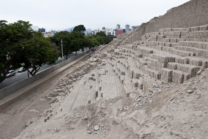 Huaca Pucllana Pyramid in Lima Peru Stock Image - Image of ruins, lima ...