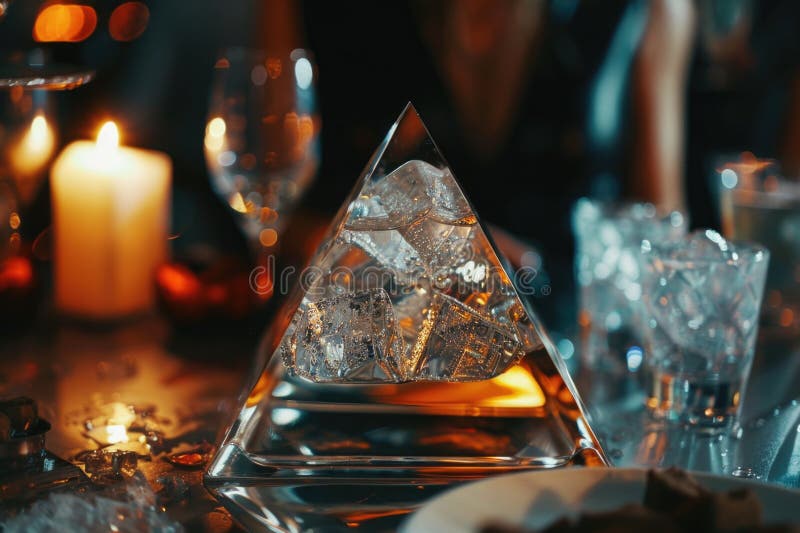A Pyramid of Ice Sitting on a Table. Ideal for Winter and Cold Themes ...