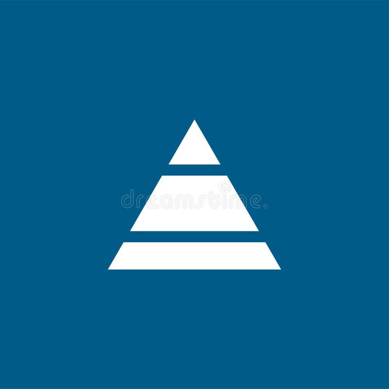 Pyramid Icon on Blue Background. Blue Flat Style Vector Illustration ...