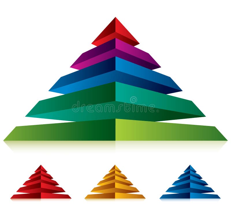 Pyramid Icon with Three Layers. Stock Vector - Illustration of ...