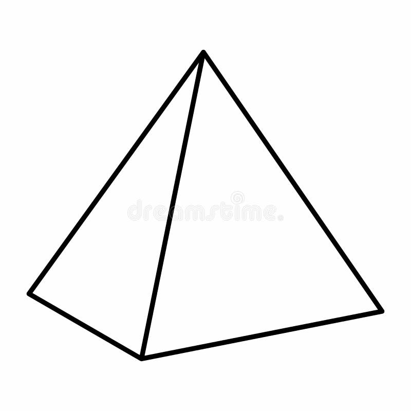 Triangular Based Pyramid Clipart Black And White