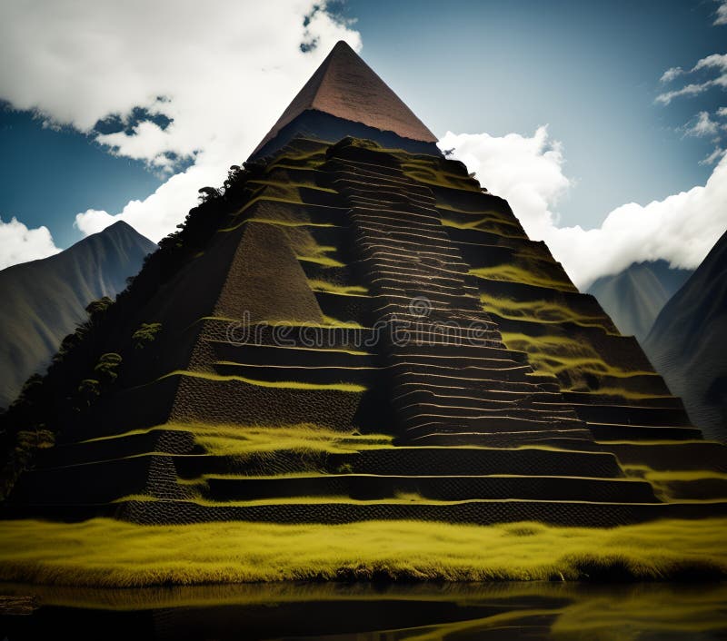 Pyramid of Incas, Generative AI Illustration Stock Illustration ...