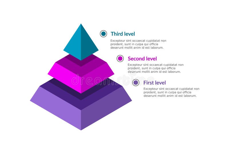 Pyramid Infographic 3D. Abstract Business Triangle Graph. Stock Vector ...