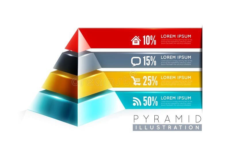 Pyramid Chart for Infographics Presentation Stock Illustration ...