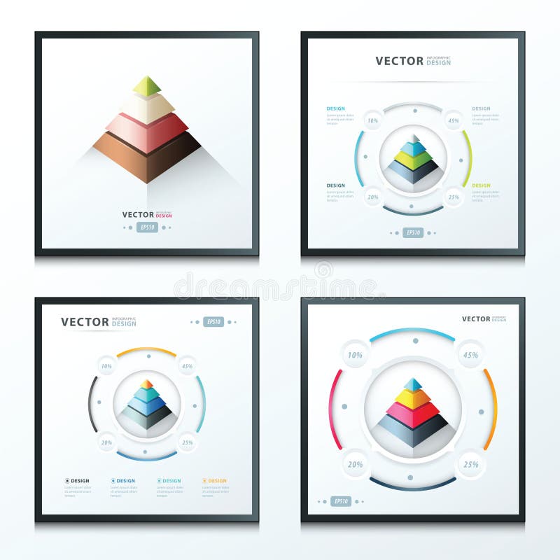 Pyramid infographic set stock vector. Illustration of abstract - 63298379