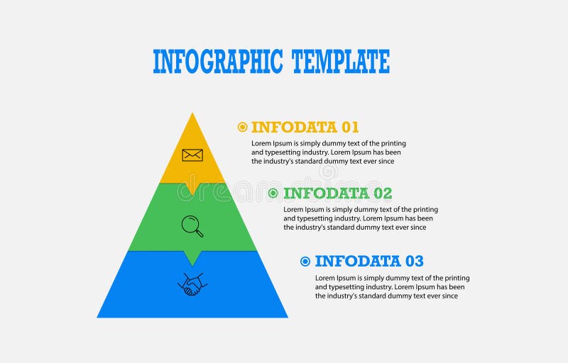 Pyramid Infographic Template with 3 Business Options. Creative Concept ...