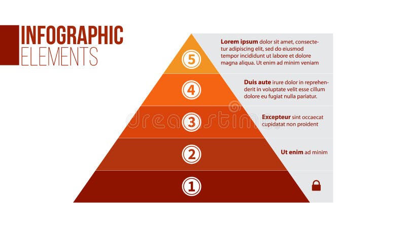 Pyramid Chart with Four Elements, Vector Illustration Isolated on White ...