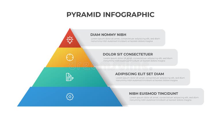 Pyramid Infographic Template with 4 List, Multipurpose Layout Vector ...