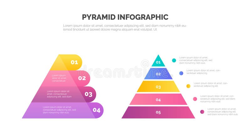 Pyramid Infographic Template Set with Four and Five Steps. Infographic ...