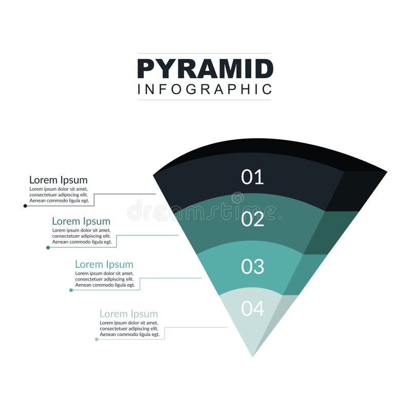 Pyramid Infographics. Funnel Pyramid with 5 Charts Stock Vector ...