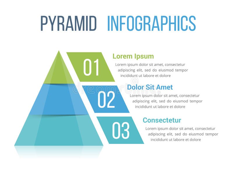 Business Pyramid Chart Infographics with 3 Steps. Pyramidal Stages Graph Elements Stock Vector ...
