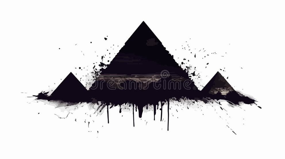 Pyramid Ink Splash Design Vector Illustration Stock Illustration ...