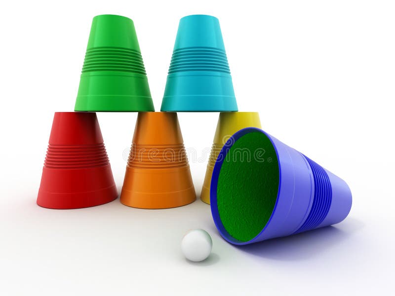 Pyramid from Inverted Plastic Cups Stock Illustration - Illustration of ...