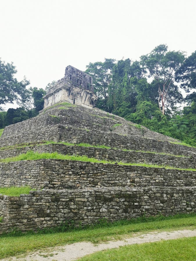 Pyramid in the jungle stock image. Image of village - 226727563