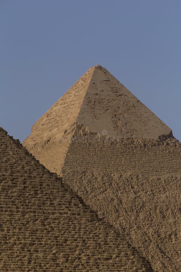 Pyramid of Khafre Standing Behind Great Pyramid in Giza Stock Photo ...