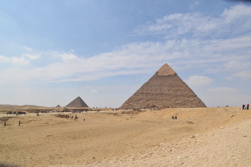 Pyramid of Khufu and Two Pyramids in Cairo Editorial Photo - Image of ...