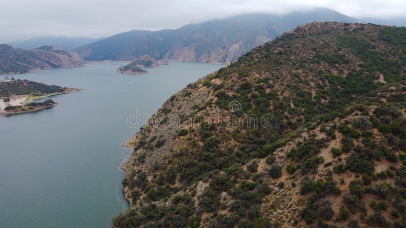 Pyramid Lake in California Captured on a Cloudy Day with a Drone Stock ...