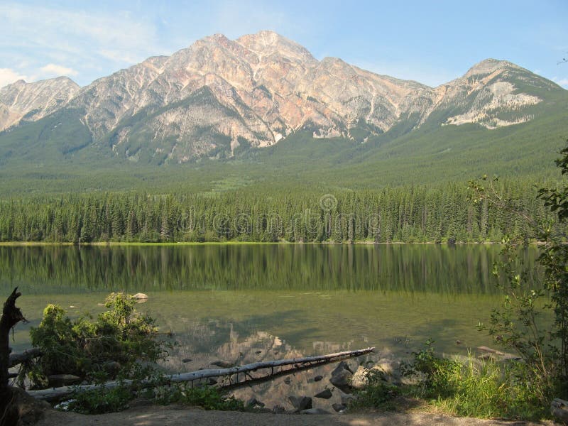 Pyramid Lake and Dead Tree 2 Stock Image - Image of serene, alberta ...