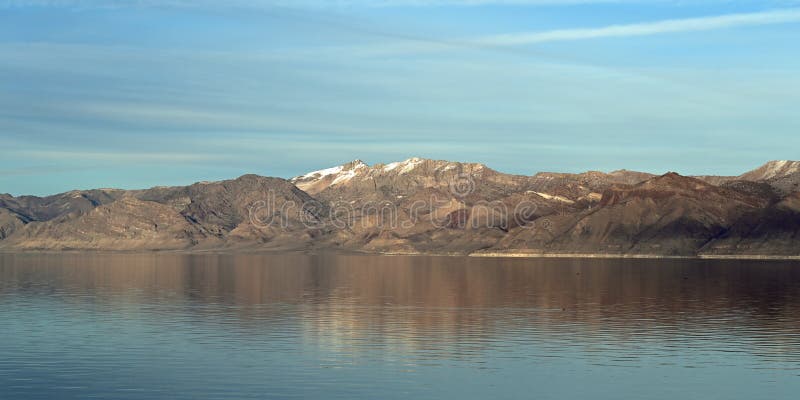 Pyramid Lake, Nevada on Clear Tranquil Winter Afternoon. Stock Image ...