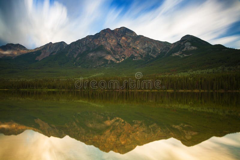 Pyramid Lake Reflections - Long Exposure Version Stock Image - Image of ...