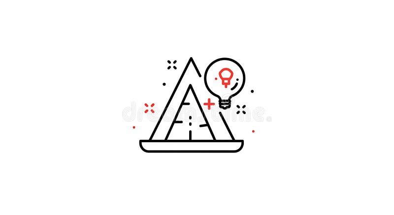 Pyramid with Light Bulb Icon Representing New Idea or Solution Stock ...