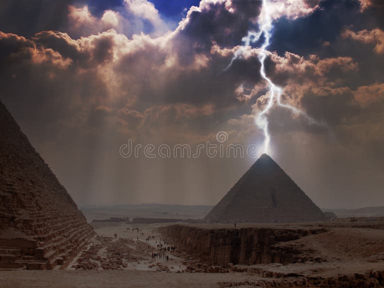 Pyramid Lightning stock image. Image of egyptian, grandiose - 15571297