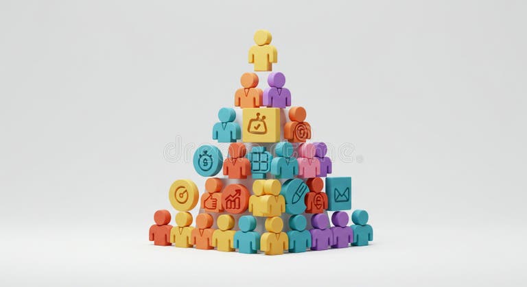 A Pyramid-like Structure Composed of Colorful, Stylized Human Figures ...