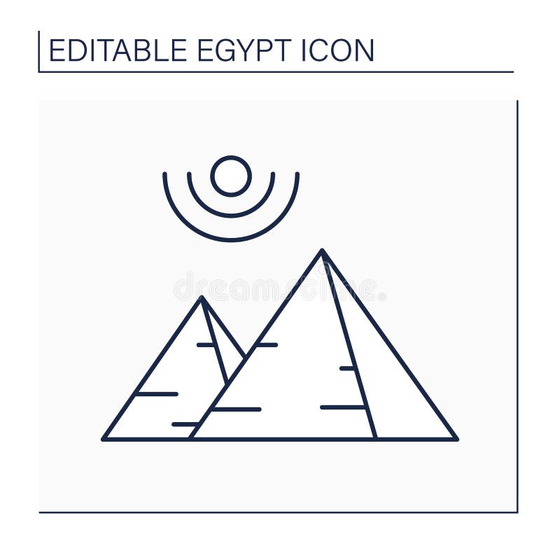 Pyramid line icon stock vector. Illustration of city - 223626395