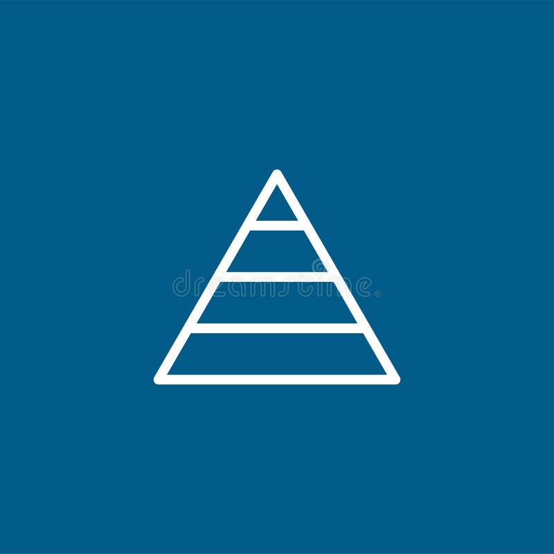 Pyramid Line Icon on Blue Background. Blue Flat Style Vector ...