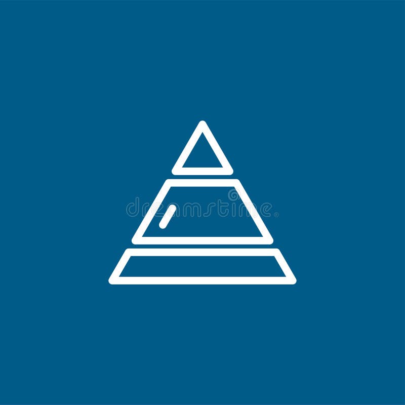 Pyramid Line Icon on Blue Background. Blue Flat Style Vector ...