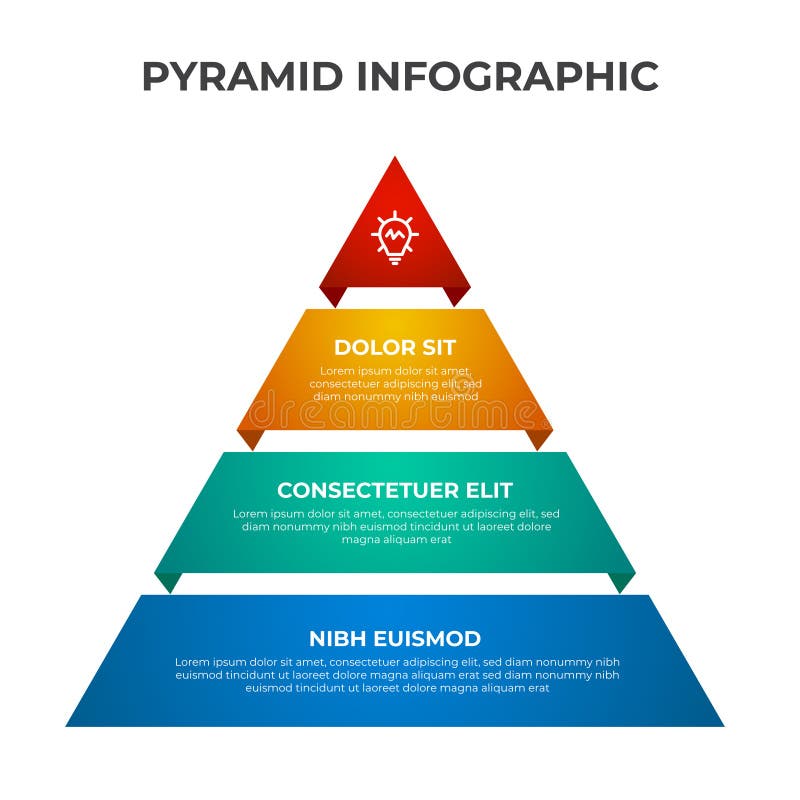 Pyramid List Infographic Element Template with 3 Point, Bullet ...