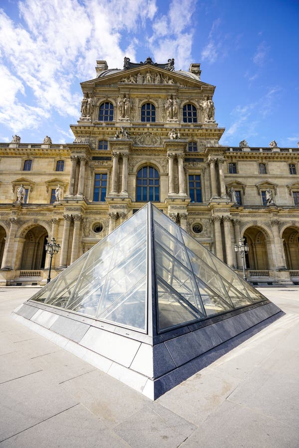 Front View Of Famous Louvre Museum Editorial Photography - Image of ...