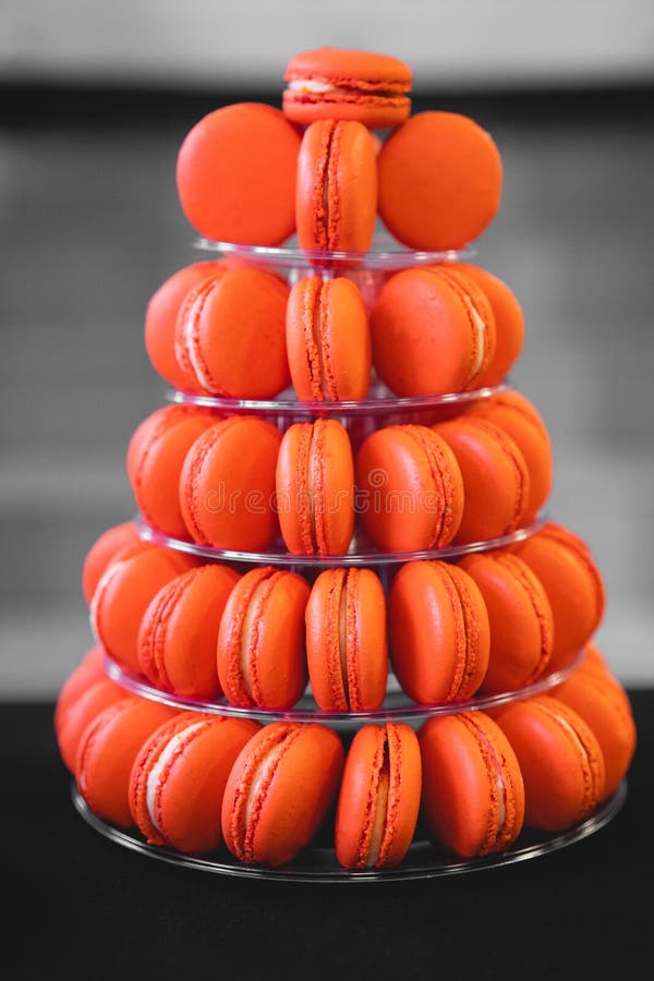 Pyramid Macarons on the Candy Bar. Stock Photo - Image of cake ...
